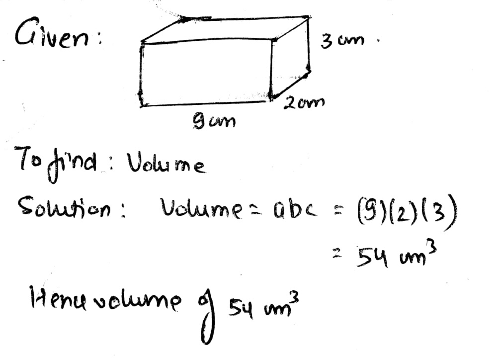 Solved: 13 Calculate the volume of the cuboid shown. " 2 Points Enter ...