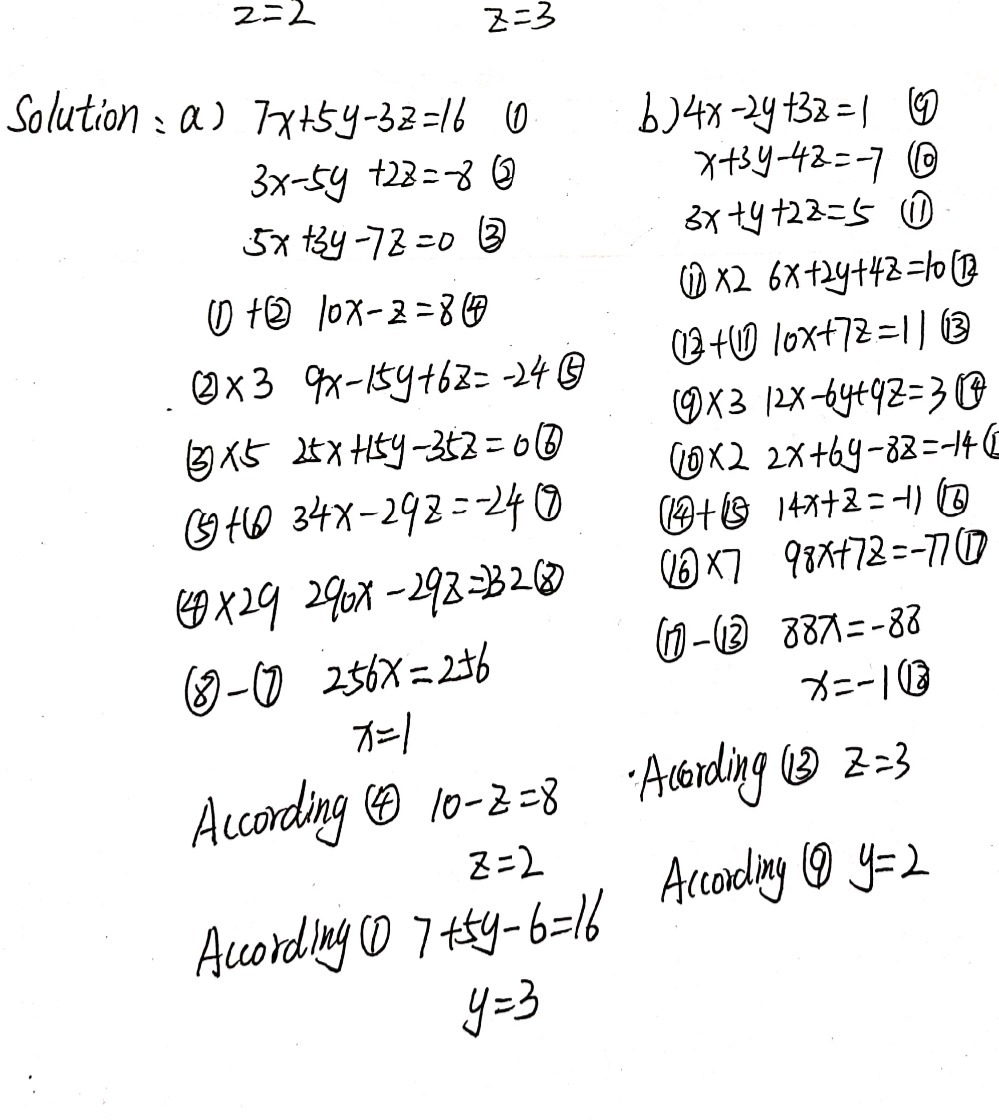 Solved: Self Practice 3.2 1. Solve the following systems of linear equations using the ...