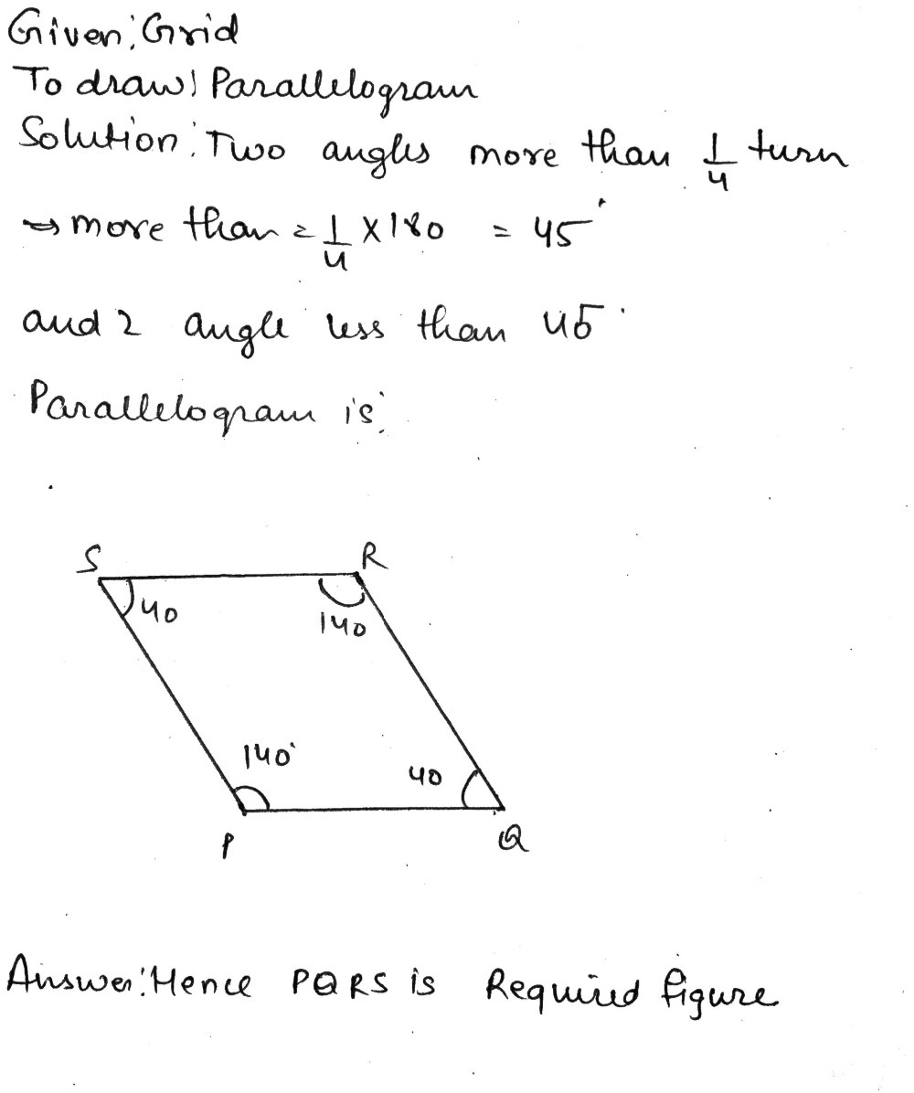 Solved: On the grid shown construct a parallelogram with the following ...