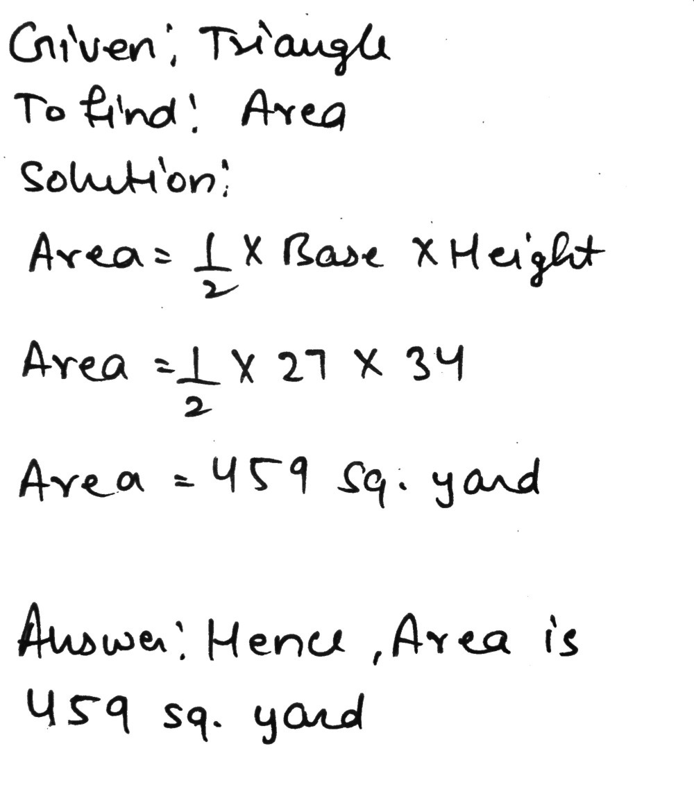 What is the area? square yards - Gauthmath