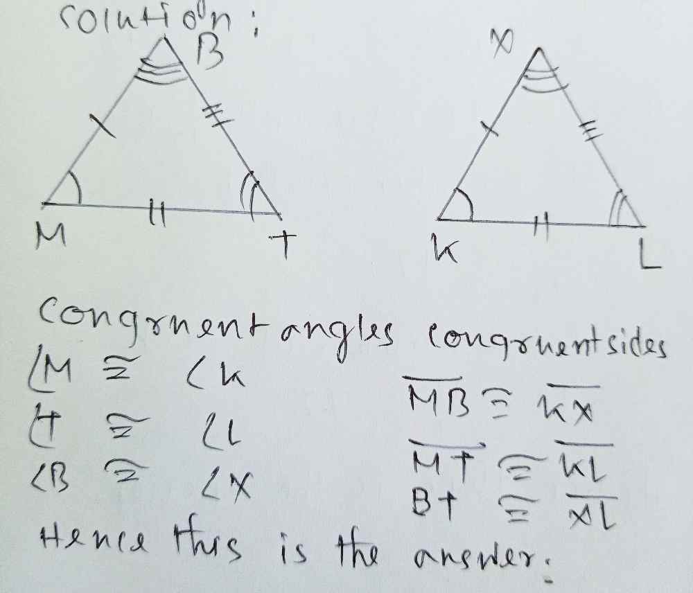 Solved: Learning Task 3. Draw a congruent triangle by putting names and ...