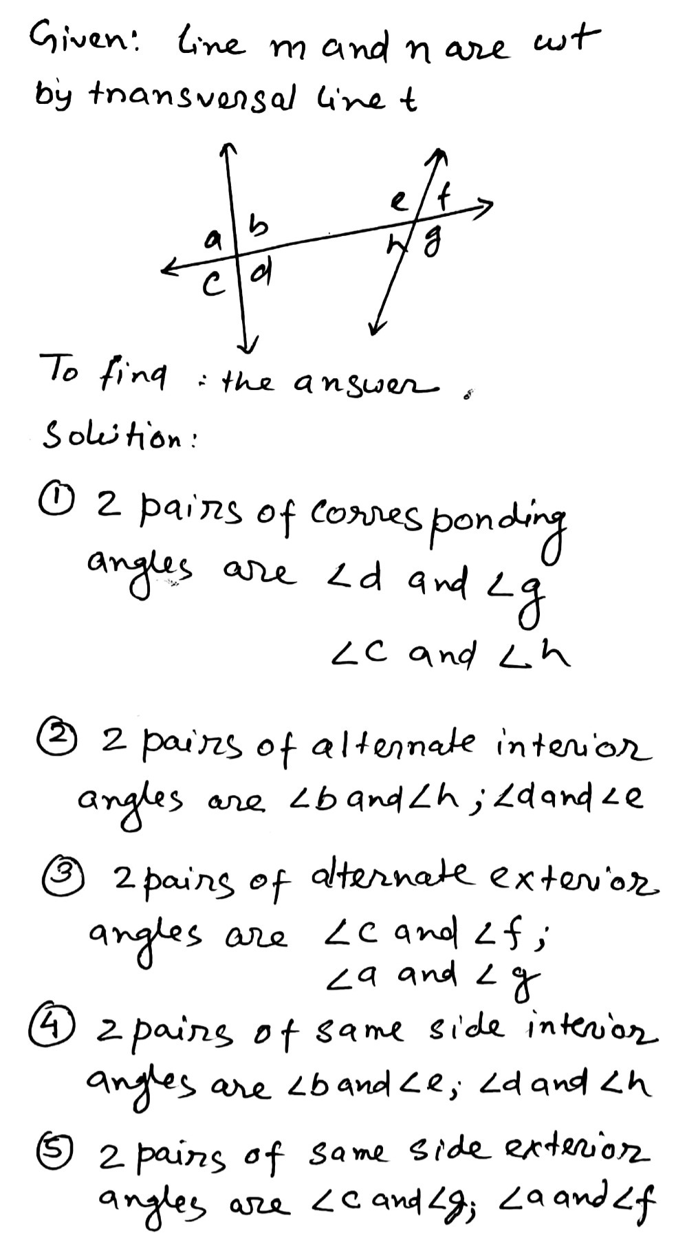 Solved: LEARNING TASK 1 Direction: Identify the pairs of angles being ...