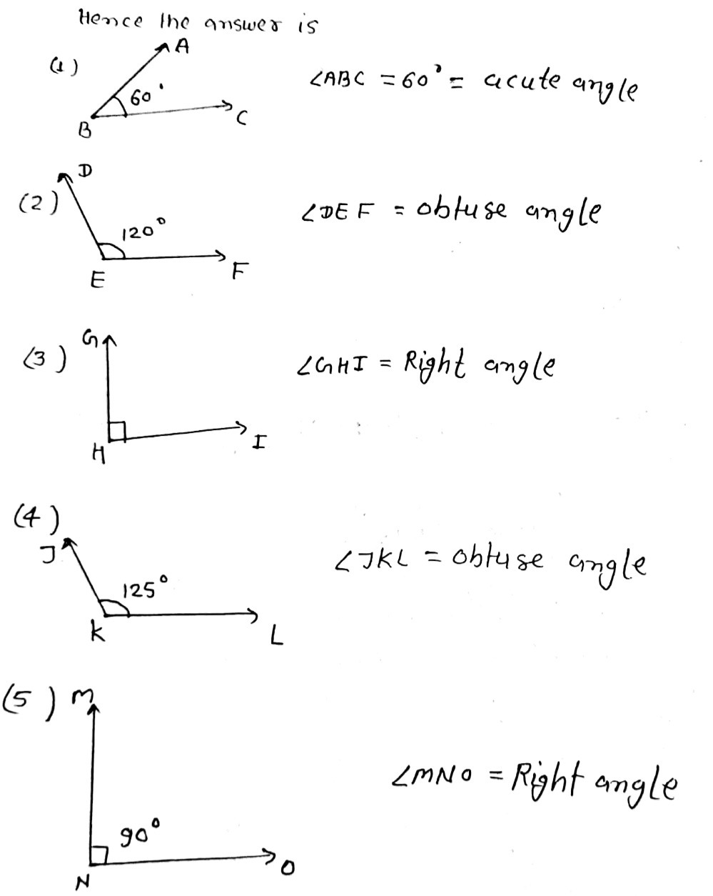 Solved: LT 4 Draw the following angles and ncme the 1. Angle ABC - Acte ...