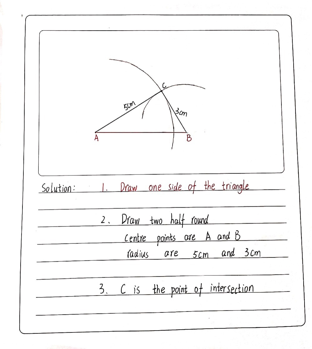 Solved: Constructing Triangle Steps: 1. Draw one side of the triangle ...