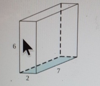 Solved: The figure below shows a rectangular prism. One base of the prism is shaded. Use the ...