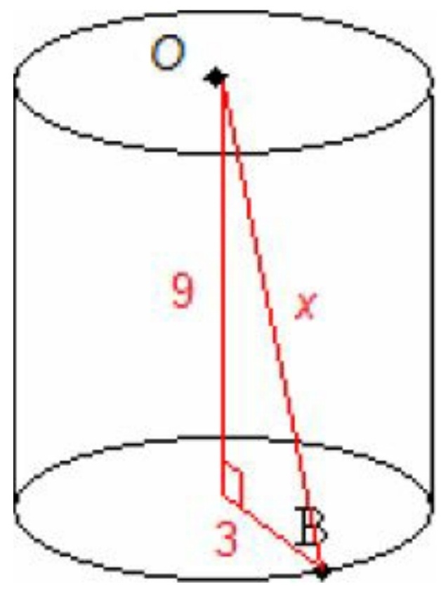 Solved: The figure above shows a right circular cylinder with diameter ...