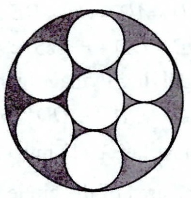 Solved: Each of the small circles in the figure has radius (3). The ...