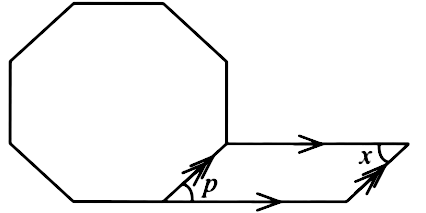 Solved: The shape below is made up of a regular polygon and a parallelogram. Calculate the size ...