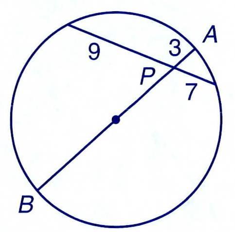 Solved: A diameter divides a chord of a circle into two segments whose lengths are 7 and 9. If ...