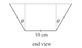 Solved: A symmetrical gutter is made from a sheet of metal (30) cm wide ...
