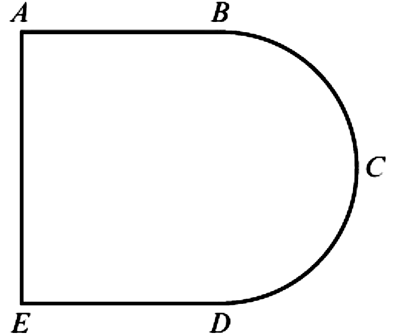 Solved: A wire is bent into the plane shape (ABCDE) as shown. Shape ... Solved: A wire is bent into the plane shape (ABCDE) as shown. Shape ...