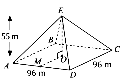 Solved: The diagram on the right shows the square-based pyramid (ABCDE ...