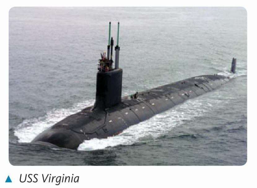 Solved: Submarine Depth The USS Virginia submarine is at an underwater ...