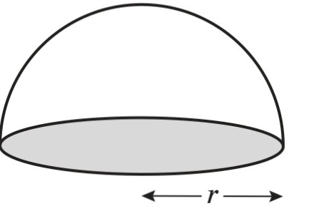 Solved: A solid hemisphere has a total surface area of (3600) cm2. Find the hemisphere's ...