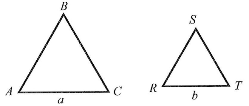 Solved: The figure above shows two equilateral triangles with a side (a ...