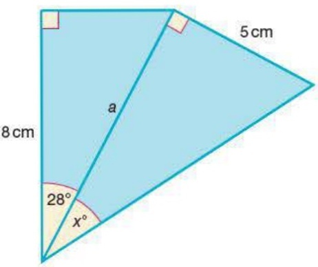 Solved: Calculate the length of the sides marked (a) and the size of the angles marked (x) in ...