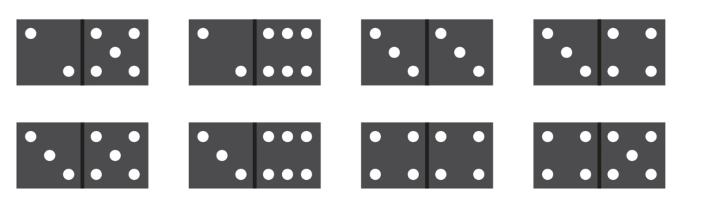 Solved: Here are (8) dominoes. The (8) dominoes are put in a bag ...