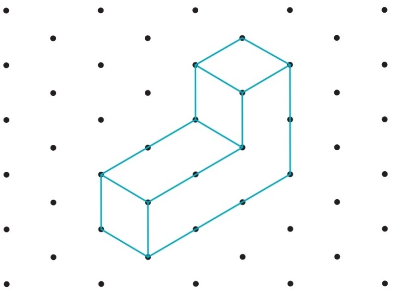 Solved: The diagram shows a solid shape made from four (1)-centimeter cubes. What is the volume ...