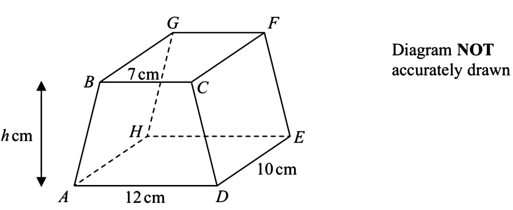 Solved: The diagram shows a prism (ABCDEFGH) in which (ABCD) is a trapezium with (BC) paralle to ...