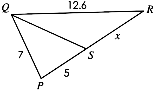 Solved: If (overline QS) represents an angle bisector, solve for (x ...