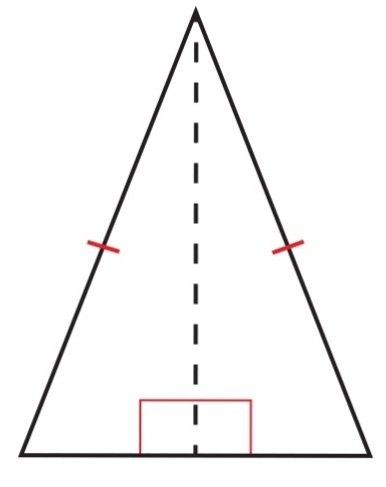 Solved: Draw a right-angled isosceles triangle. Mark in the axis of ...