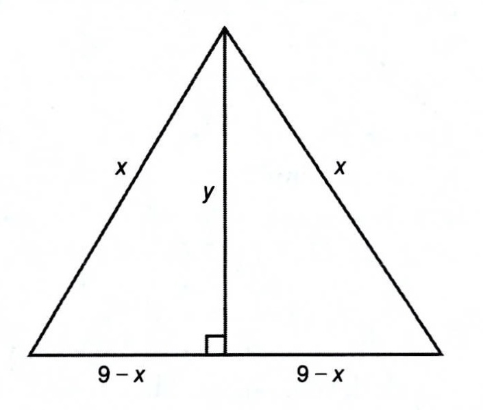 Solved: If the perimeter of an isosceles triangle is 18 cm, find the maximum area of the ...