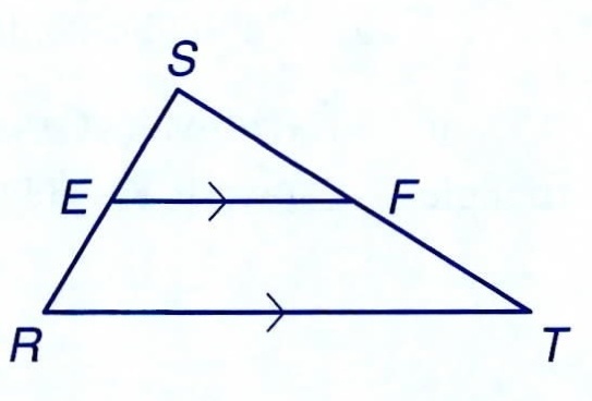 Solved: In triangle (RST), line segment (overline EF) is parallel toside (overline RT ...