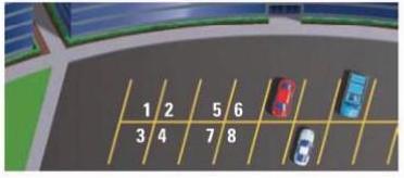 Solved: PARKING LOT In the diagram, the lines dividing parking spaces ...