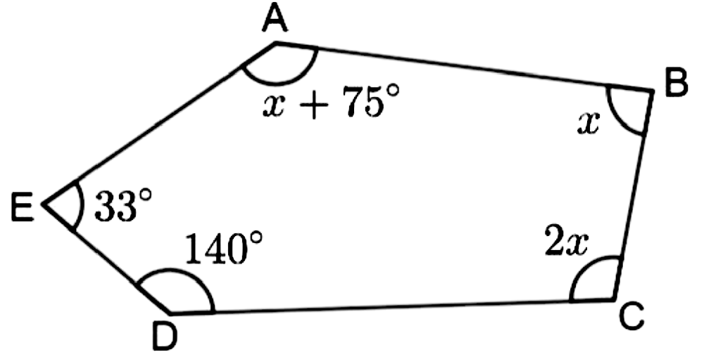 Solved Calculate The Angles Of Irregular Pentagon Below Geometry