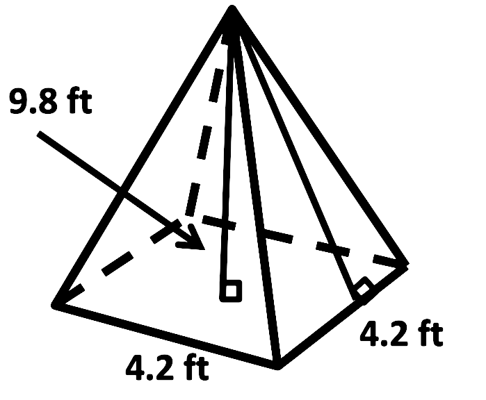 Solved: Find the volume of each pyramid. Show all of your work and ...