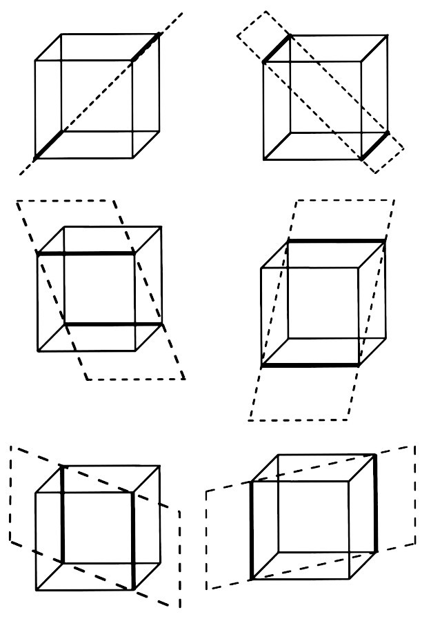 Solved: The figure above shows a cube. How many different planes can be drawn such that each ...