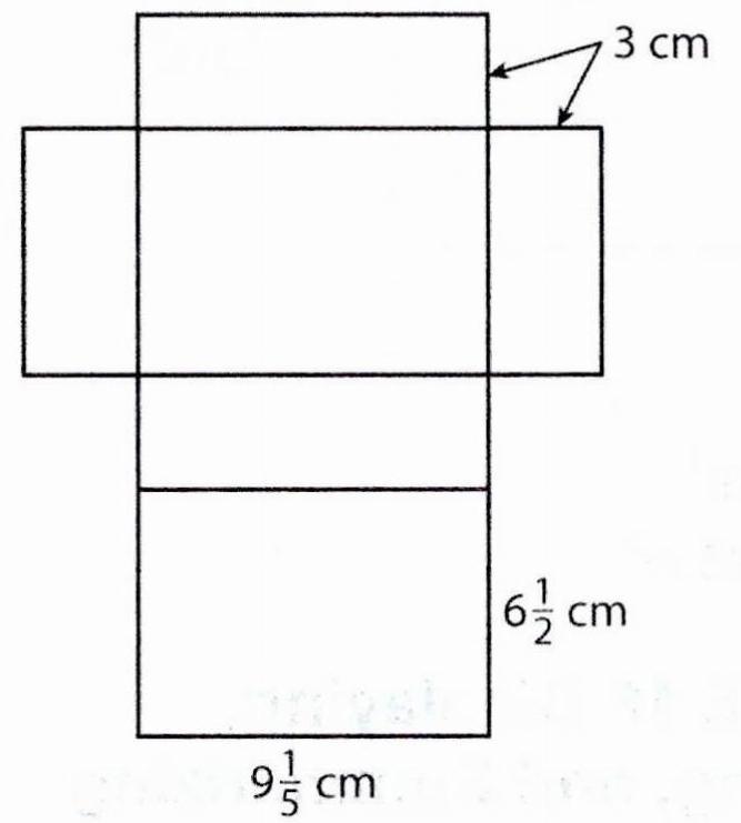 Solved: Draw a net for the rectangular prism below and label the dimensions. Find the volume and ...