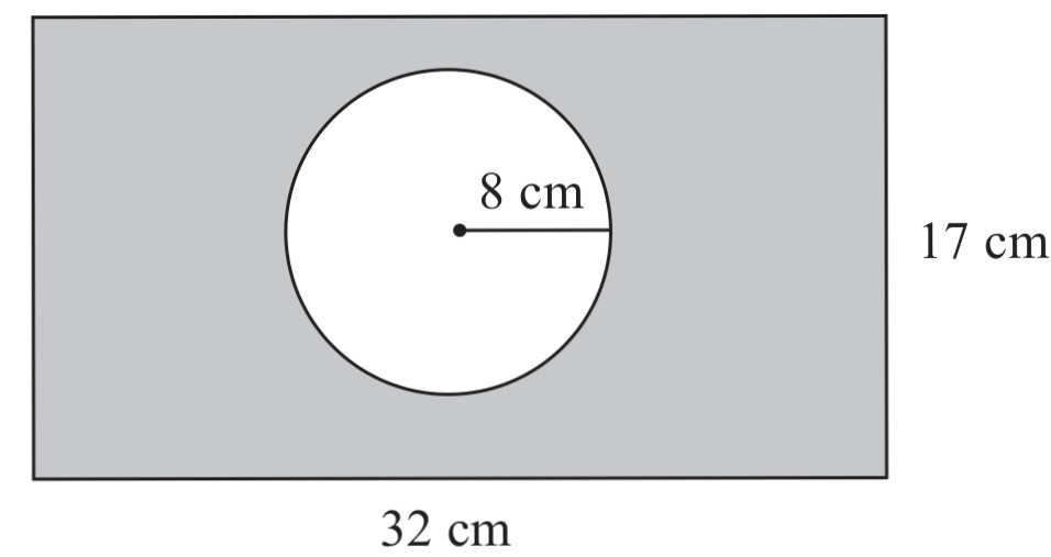 Solved: The diagram shows a circle inside a rectangle. Work out the ...