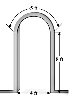 Solved: An arched doorway is formed by placing a circular arc on top of ...