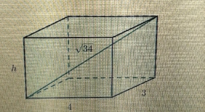 Solved: What is the height, h of the rectangular prism shown below ...
