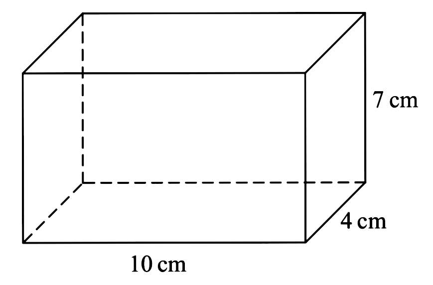 Solved: The diagram shows a cuboid. The cuboid has length (10) cm ...