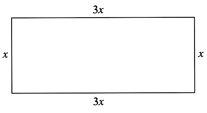Solved: The base of a rectangle is three times as long as the height ...