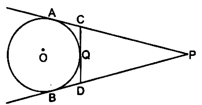 Solved: In the given figure, PA and PB are tangents to the circle from an external point P. CD ...