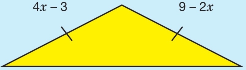 Solved: The diagram shows an isosceles triangle. Find the value of (x) and the perimeter of the ...