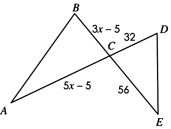Solved: If ( ABCsim EDC) find (AC). [geometry]