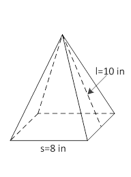 Solved: The base of the following pyramid is a square. What is the ...