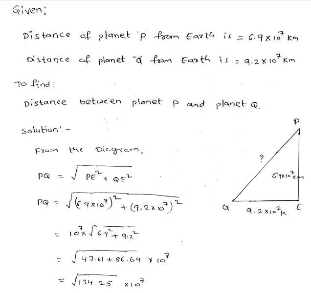 Solved: The diagram shows the Earth and two other planets. Planet P is ...