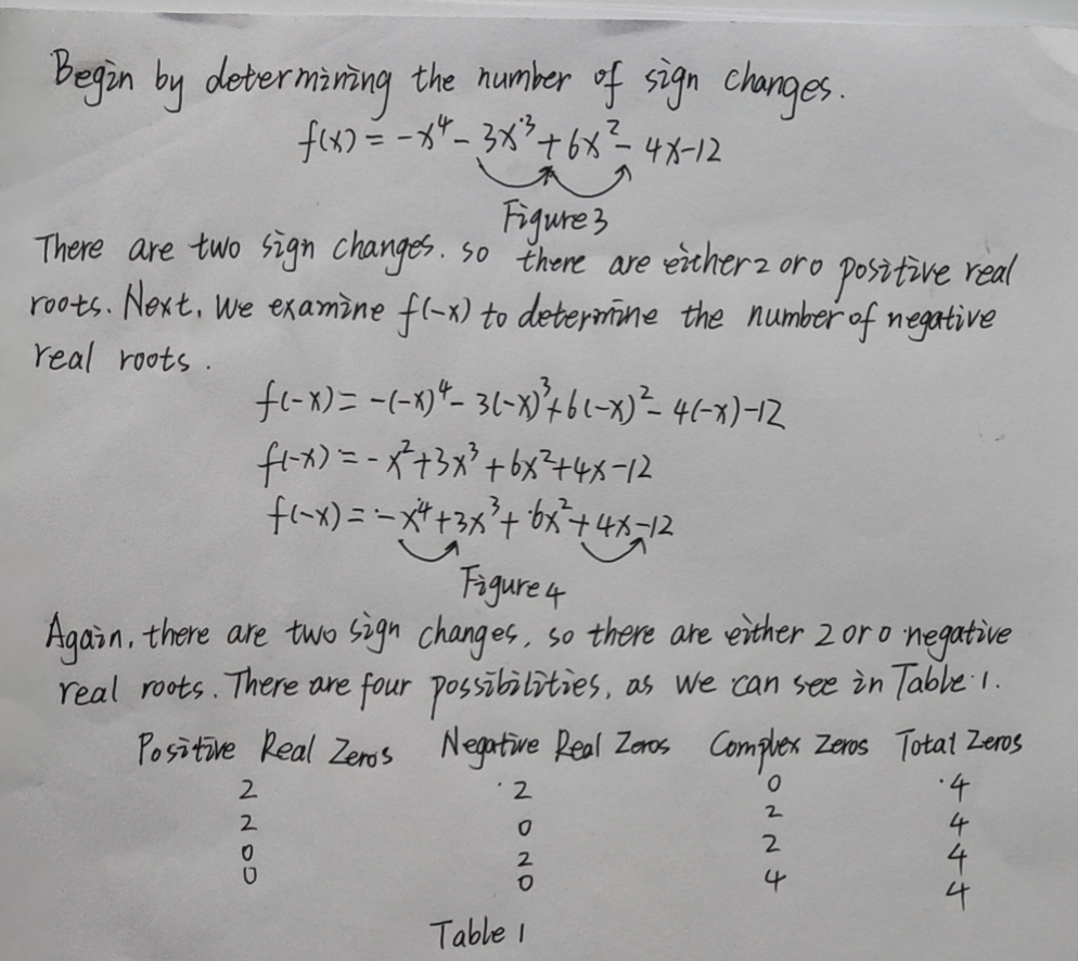 Solved: Use Descartes' Rule of Signs to determine the possible numbers ... Solved: Use Descartes' Rule of Signs to determine the possible numbers ...