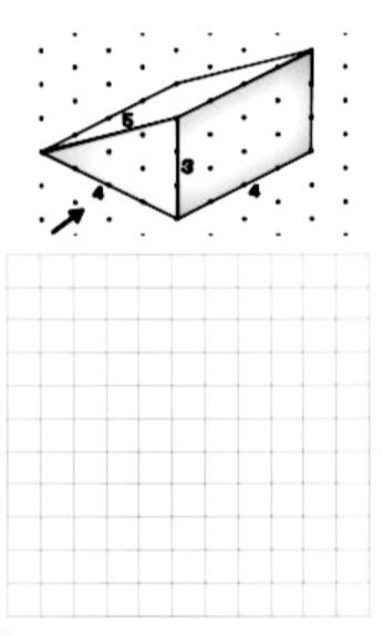 Solved: The diagram below shows a triangular prism. On the grid, draw ...