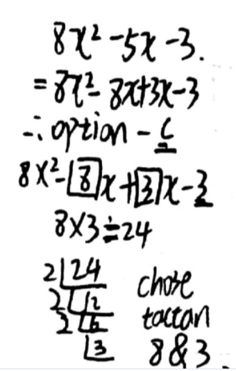 Solved: Factor by grouping (sometimes called the ac-method). (8x^2-5x-3 ...