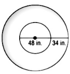 Solved: A caterer has a (48)-inch diameter table that is (34 inches ...