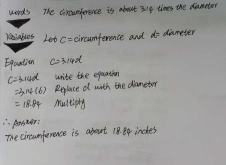 Solved: GEOMETRY The circumference of a circle with a diameter of 4 ...