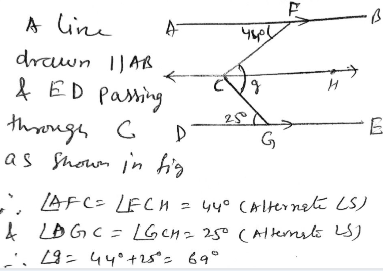 Solved: In the diagram, (AB parallel DE). Find (∠ g). [Math]