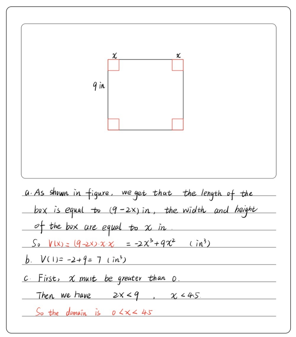 Solved: We want to make an open-top box by cutting out corners of a ...