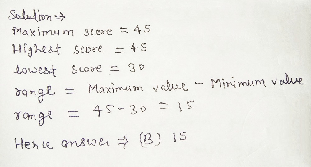 3. If the highest score is 45 and the lowest scor - Gauthmath